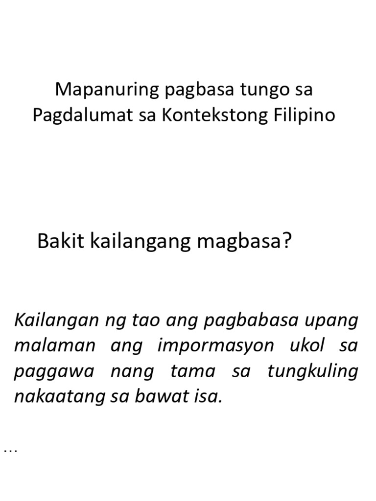 Pagbasa Dalumat | PDF