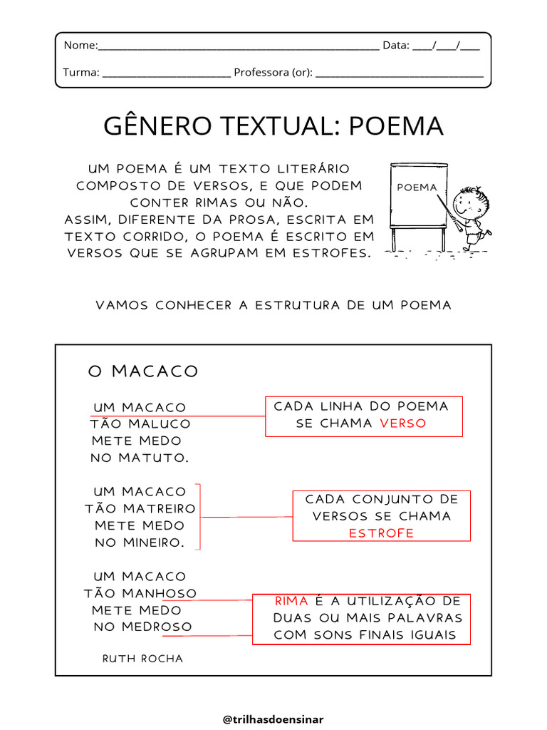 Genero Textual Poema | PDF | Teoria Literária | Formas Narrativas