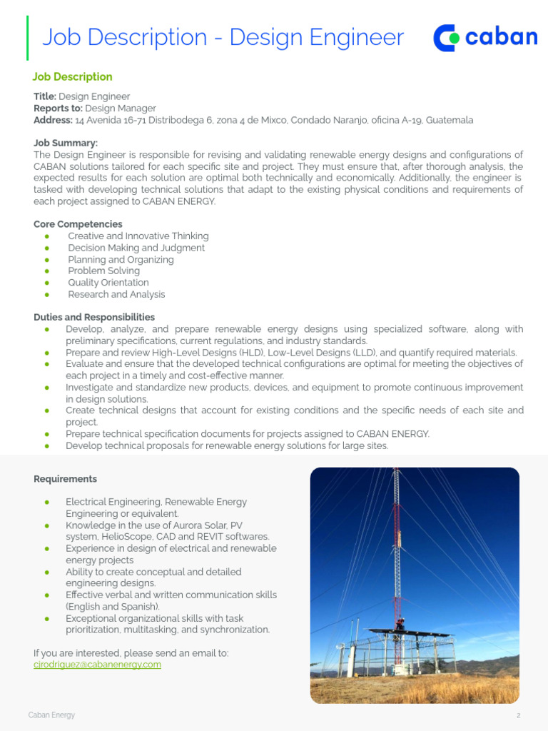 Job Descriptions - Design Engineer - Design Team | PDF | Engineering ...