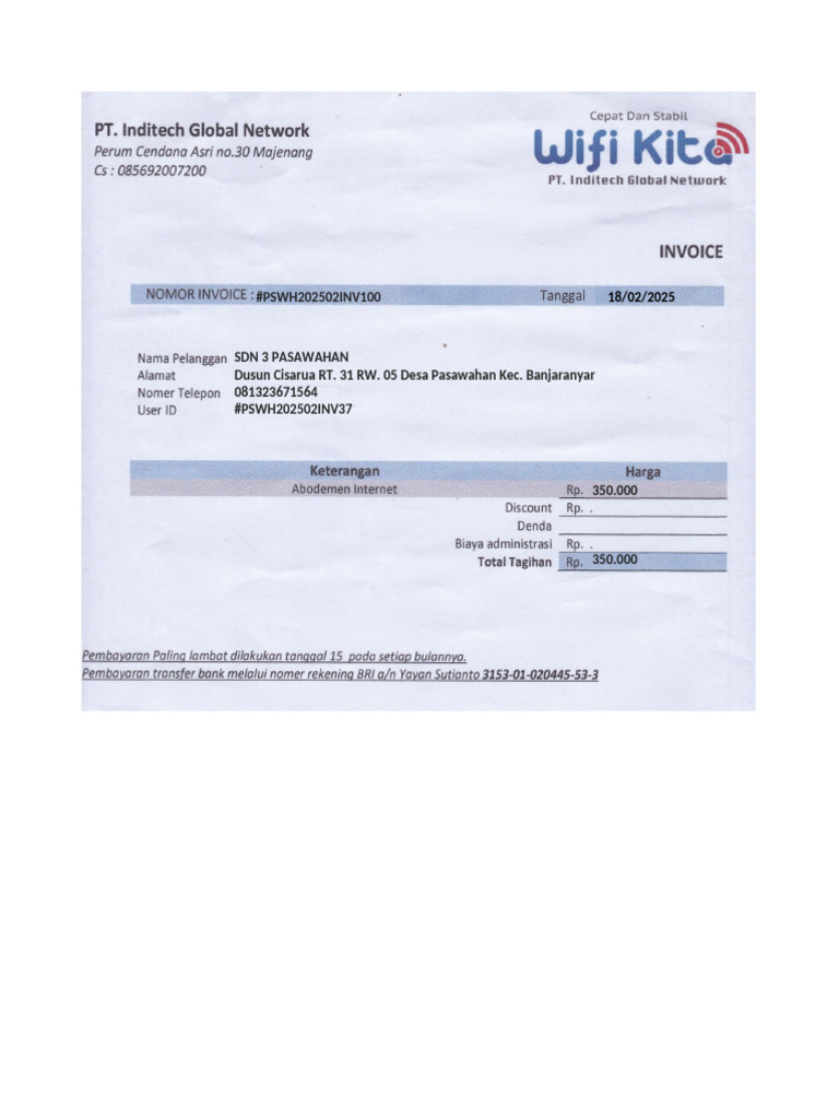 Invoice Wifi Kita | PDF