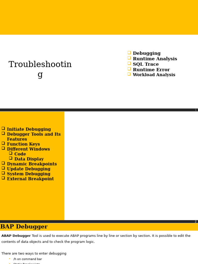 07 - ABAP Basics - Debugging | PDF | Systems Engineering | Software