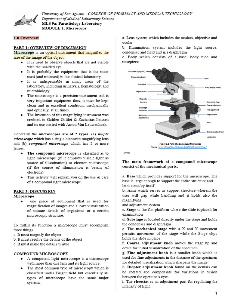 para Lab Module 1 | PDF | Microscope | Microscopy