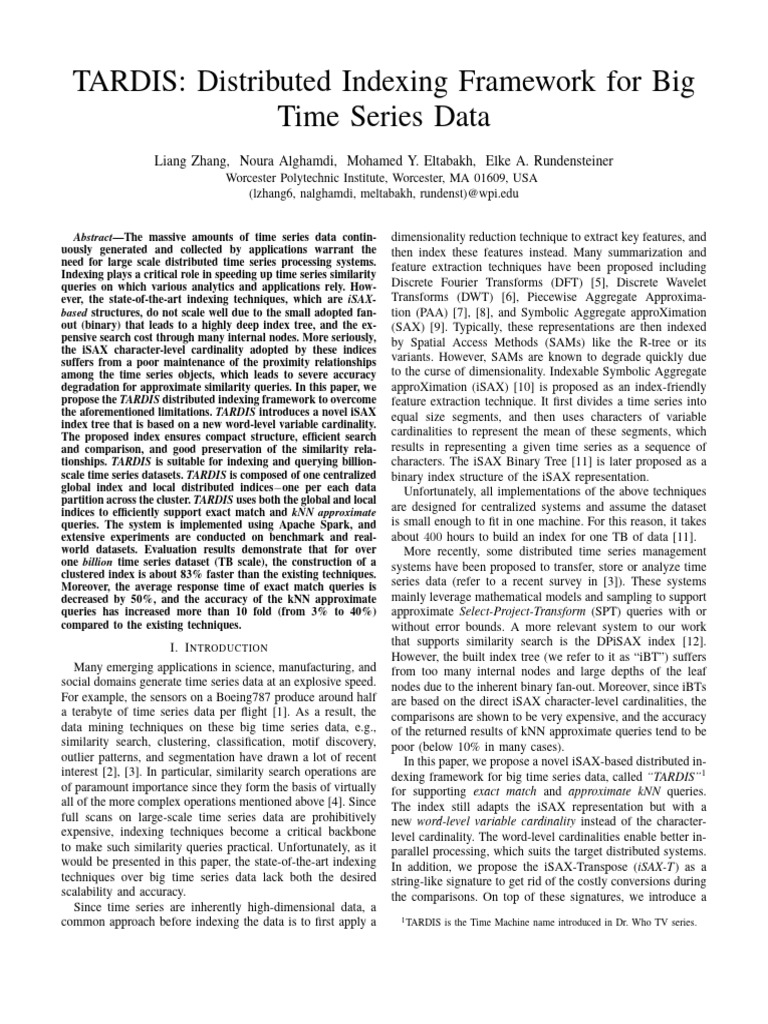 TARDIS Distributed Indexing Framework For Big | PDF | Time Series | Applied Mathematics
