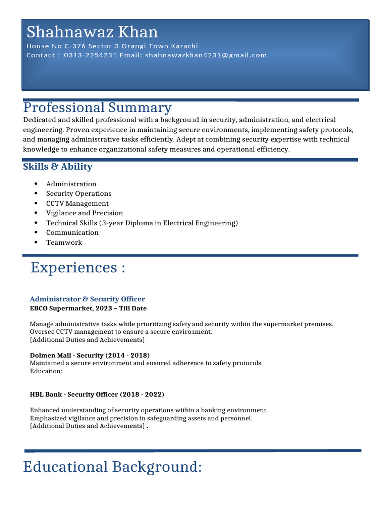 Shahnawaz CV Final | PDF