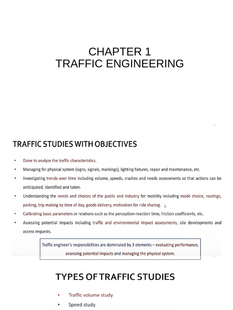 CHAPTER1 - Volume Studies, Traffic Volume, Flow | PDF