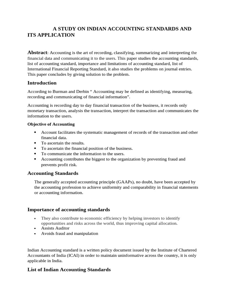 Indian Accounting Standards Overview | PDF | International Financial ...