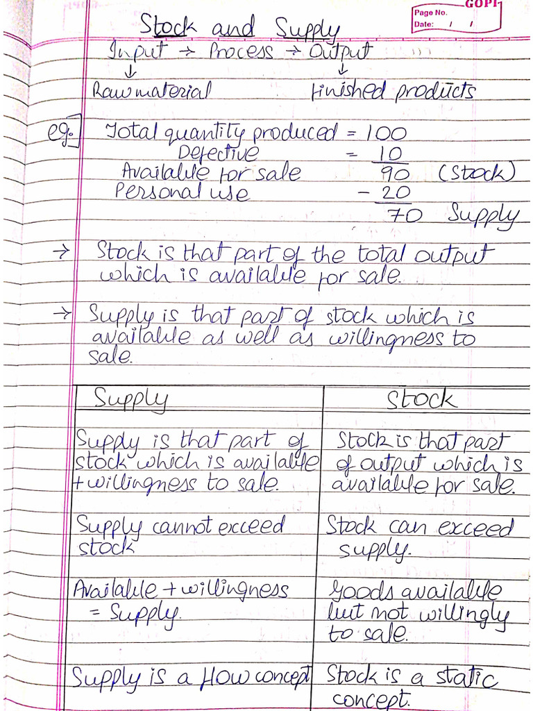 Supply Notes - 1 | PDF