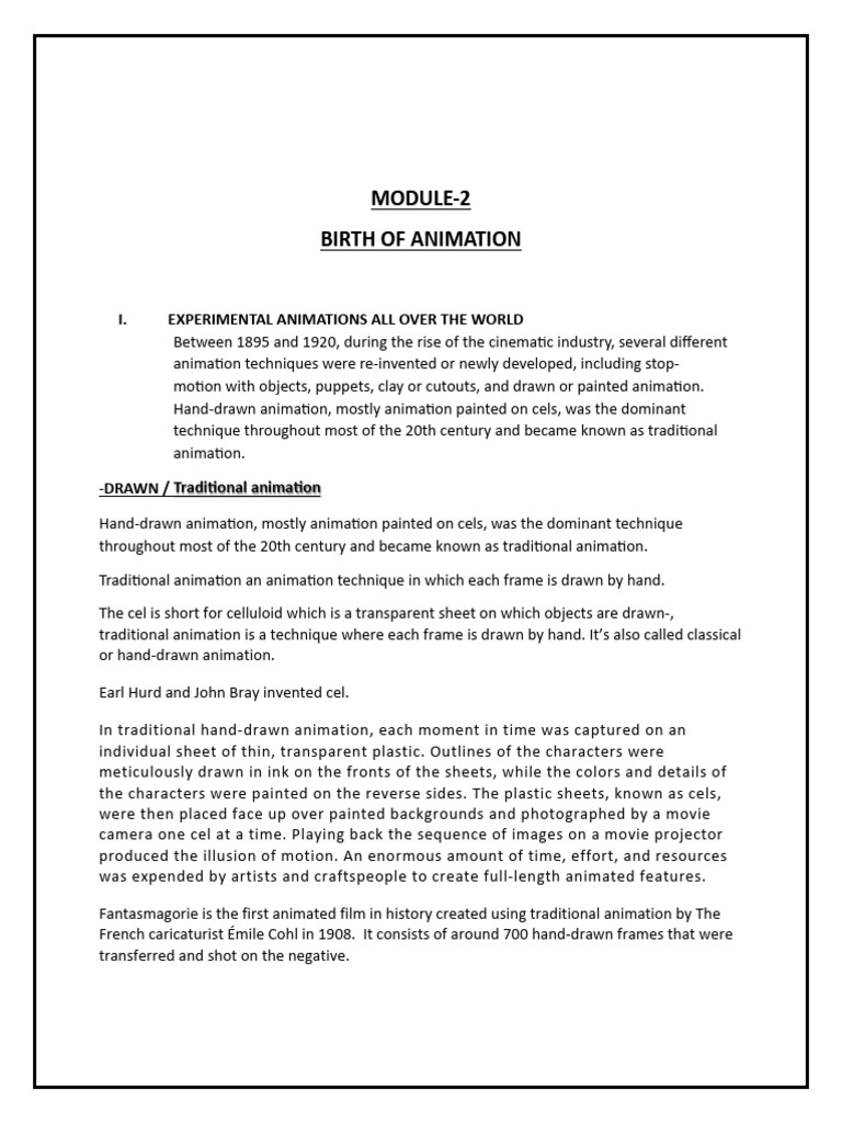 Module-2 Birth of Animation | PDF | Animation
