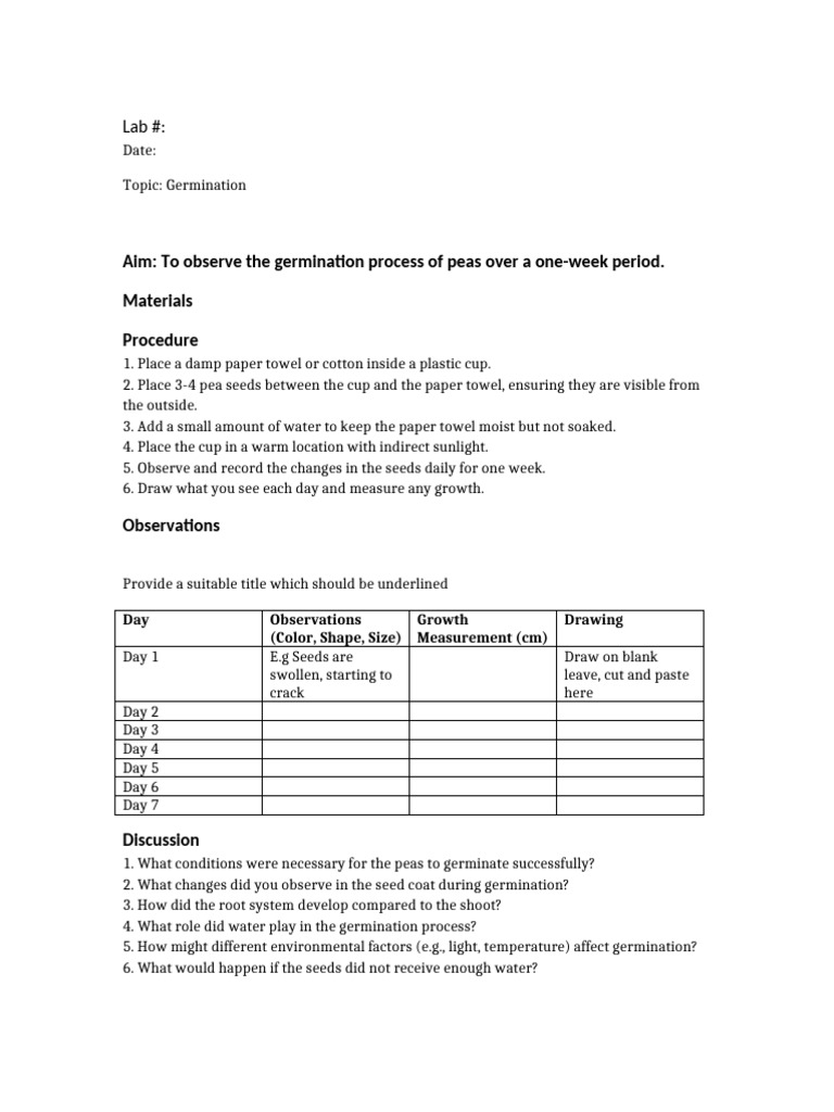 Germination Lab Report-1 | PDF