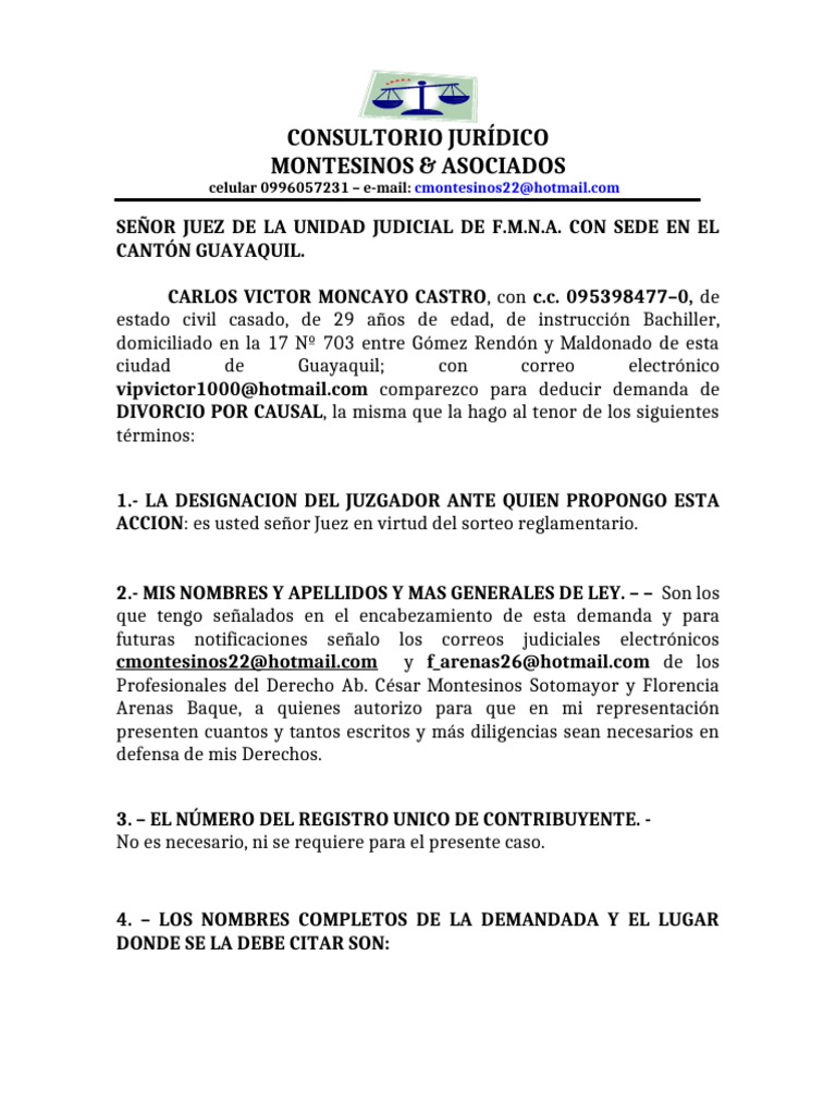 Carlos Moncayo - Divorcio X Causal | PDF | Matrimonio | Divorcio