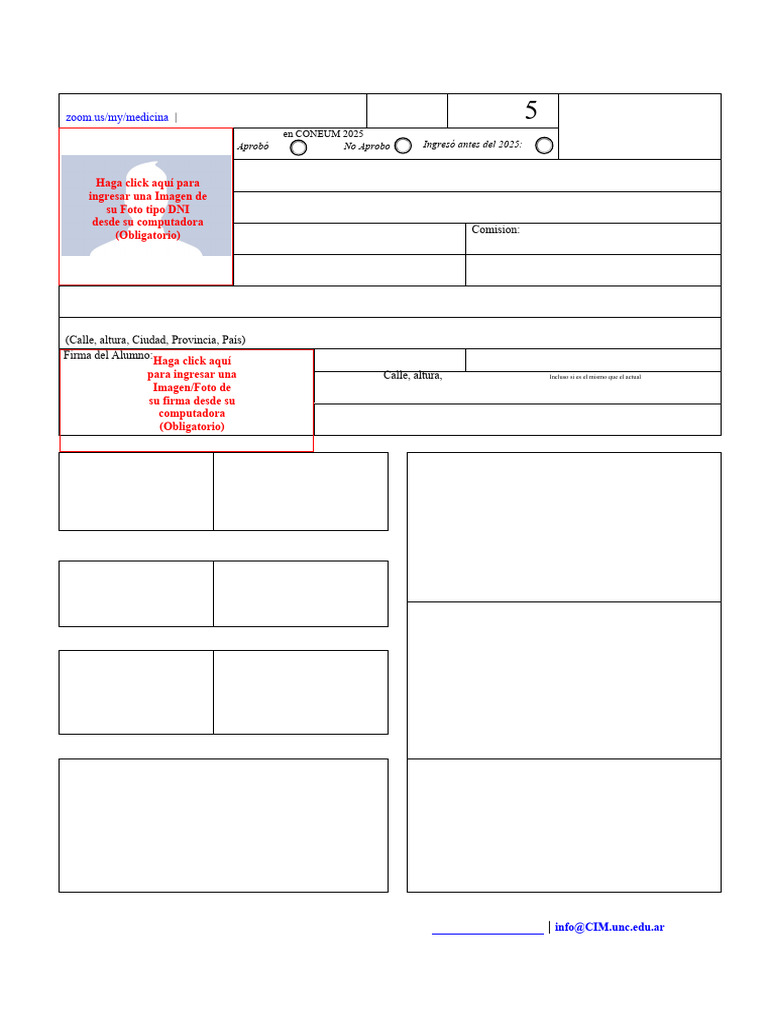 Formulario Ficha Alumnos CIM 2025 | PDF