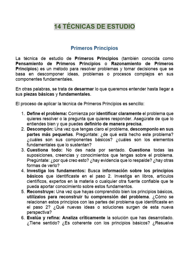 Técnicas de Estudio | PDF | Memoria | Aprendizaje