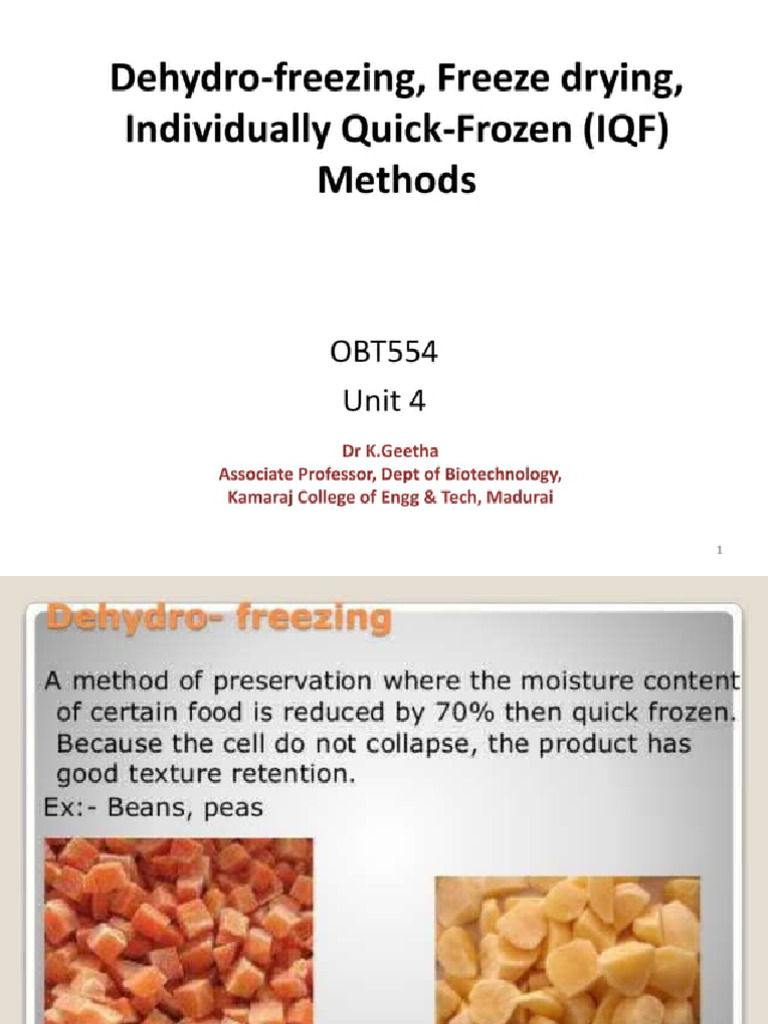 Dehydro Freezing and Freeze Drying | PDF
