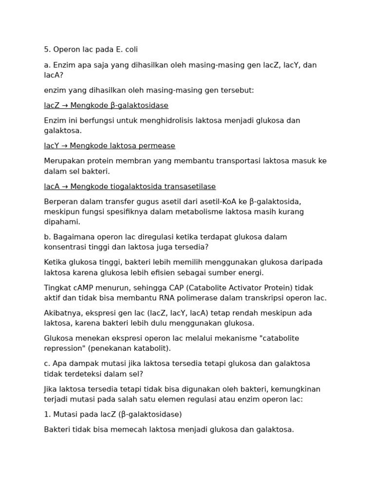 Operon Lac | PDF
