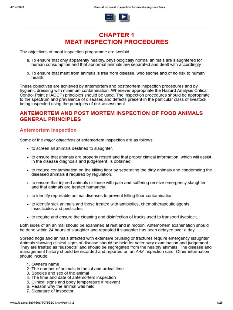 Meat Inspection Manual for Developing Countries | PDF | Lymphatic ...