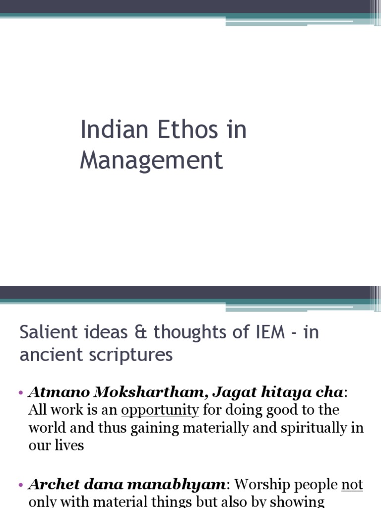 Indian Ethos in Management Principles | PDF | Marketing | Holism