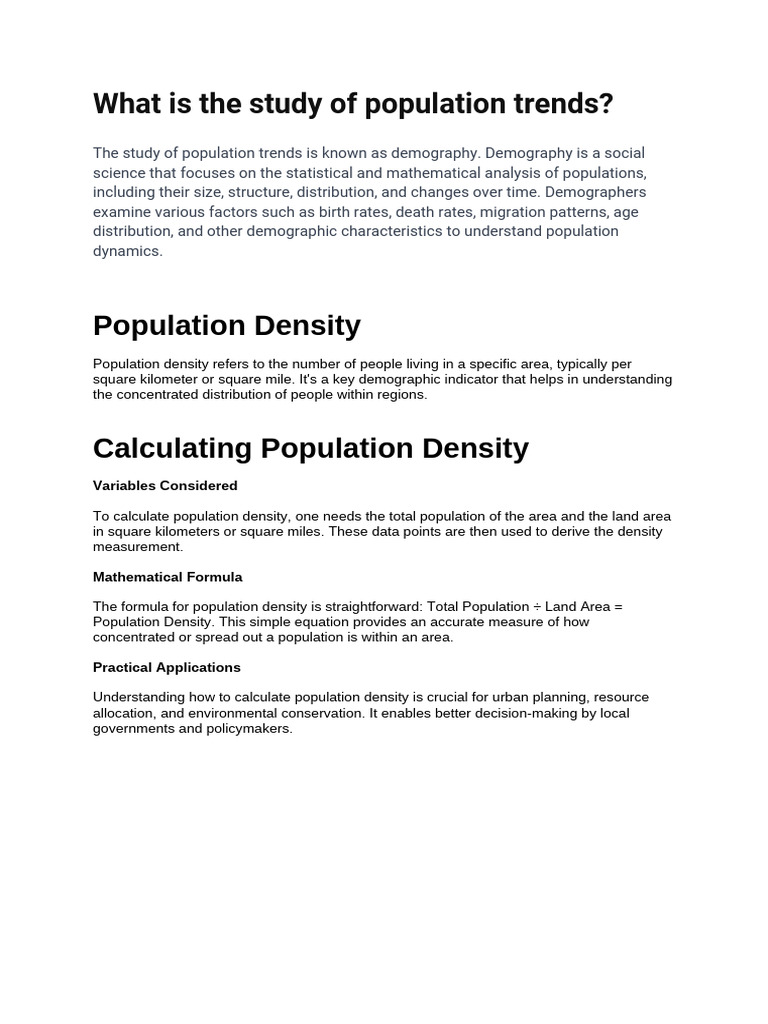 Trabalho Sobre Population Trends | PDF