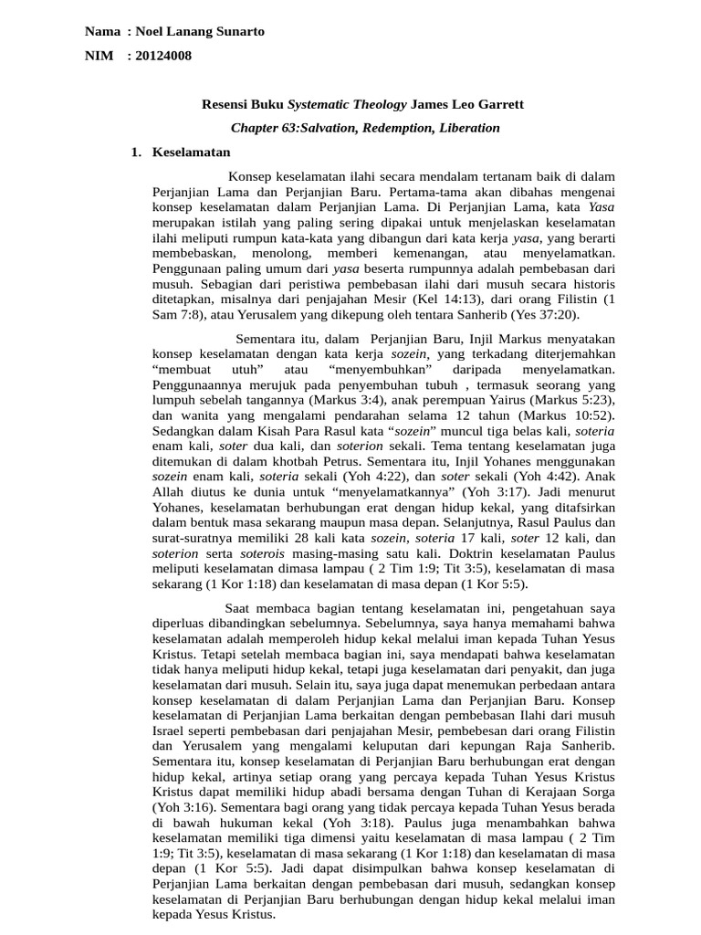 Resensi Buku Systematic Theology | PDF