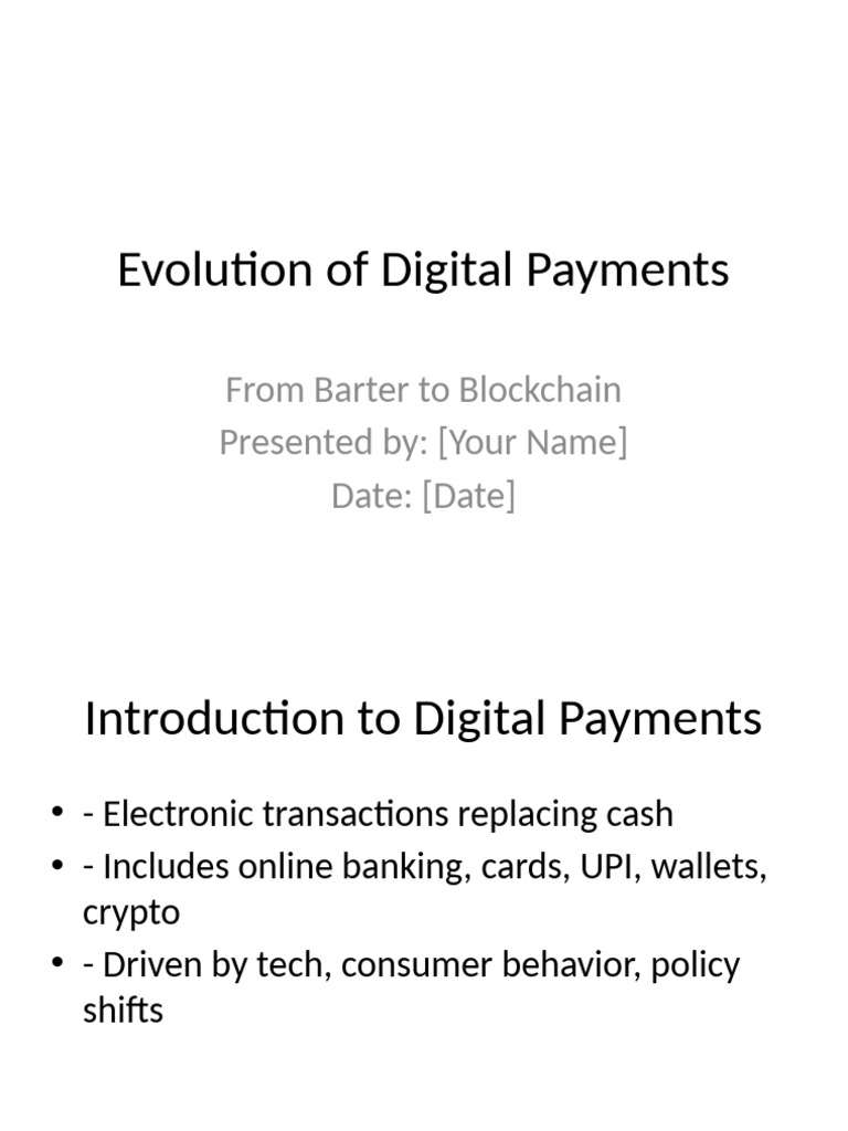 Evolution of Digital Payments Presentation | PDF | Payments | Apple Pay