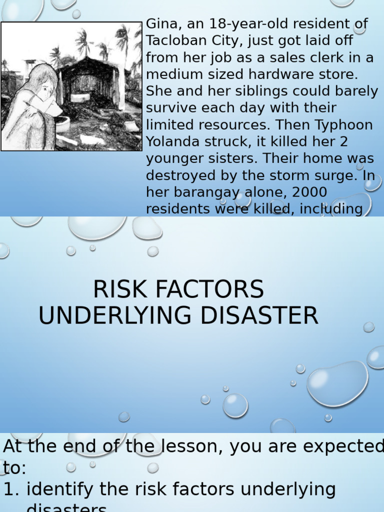 Week 1.2risk Factors Underlying Disaster | PDF | Hazards | Risk