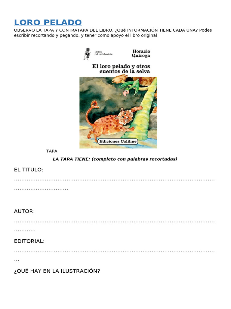 Actividades Danilo Loro Pelado | PDF
