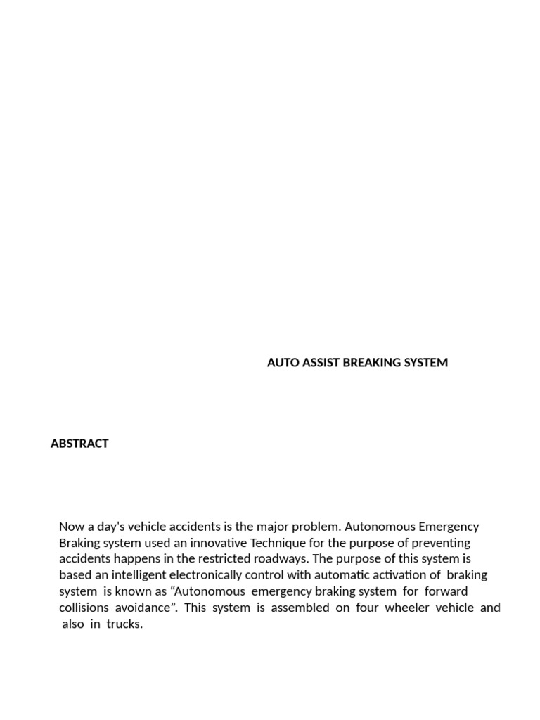 Autonomous Emergency Braking Systems | PDF | Transport | Motor Vehicle