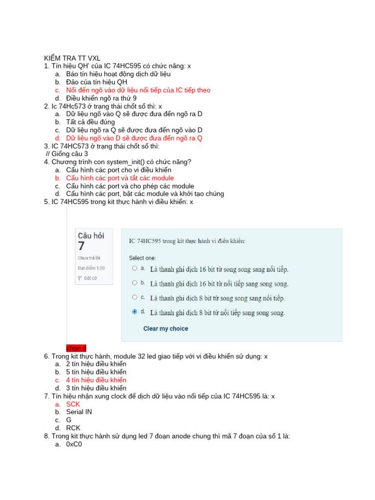 KIỂM TRA TT VXL | PDF
