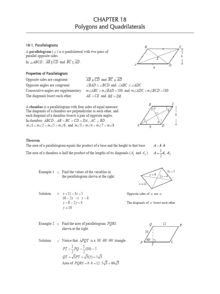 Chapter 18 - Polygons | PDF | Rectangle | Area