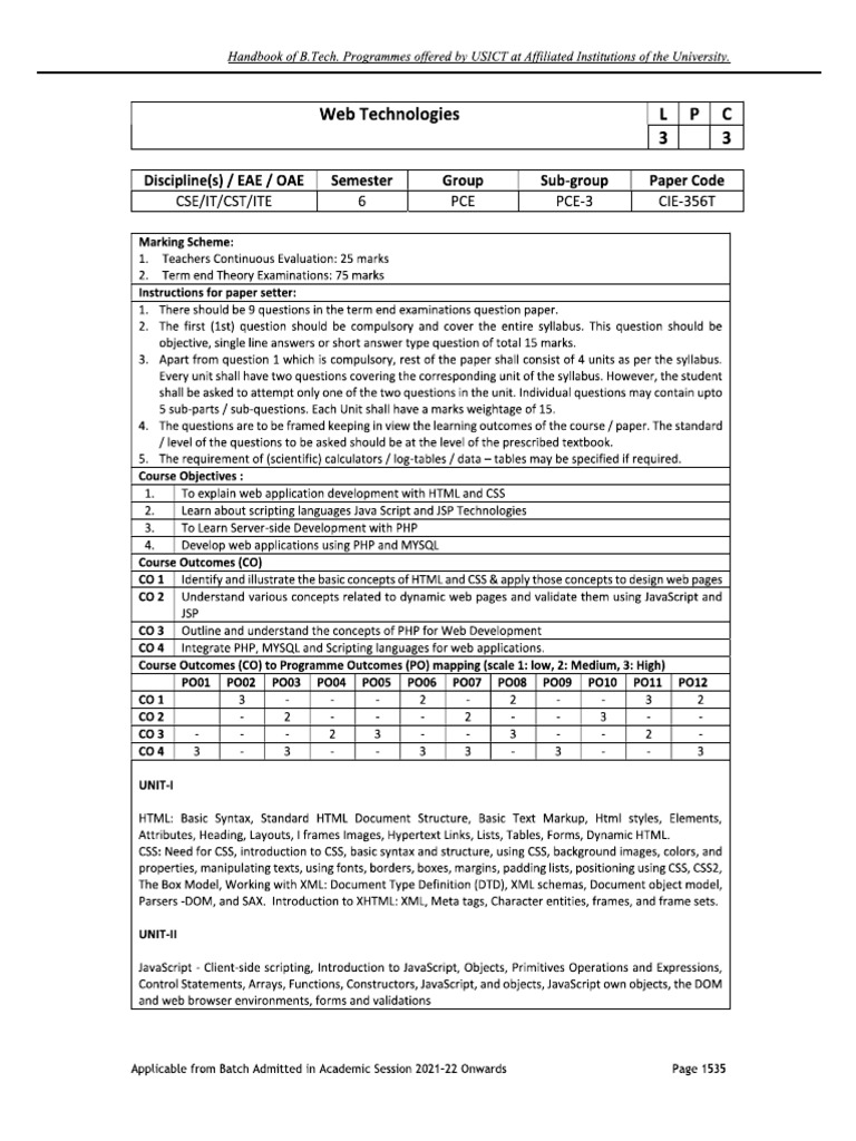 Web Technologies | PDF