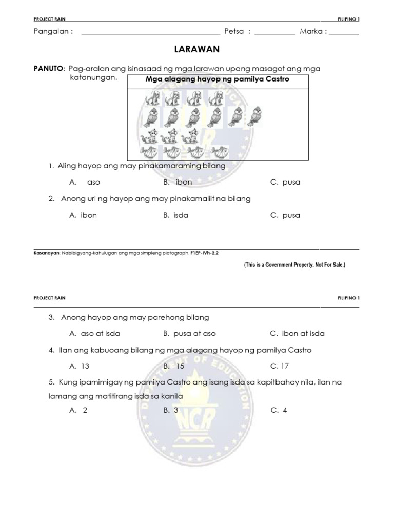 FV - Grade 1 - Filipino - Q4 - Pagbibigay Kahulugan Sa Simpleng ...