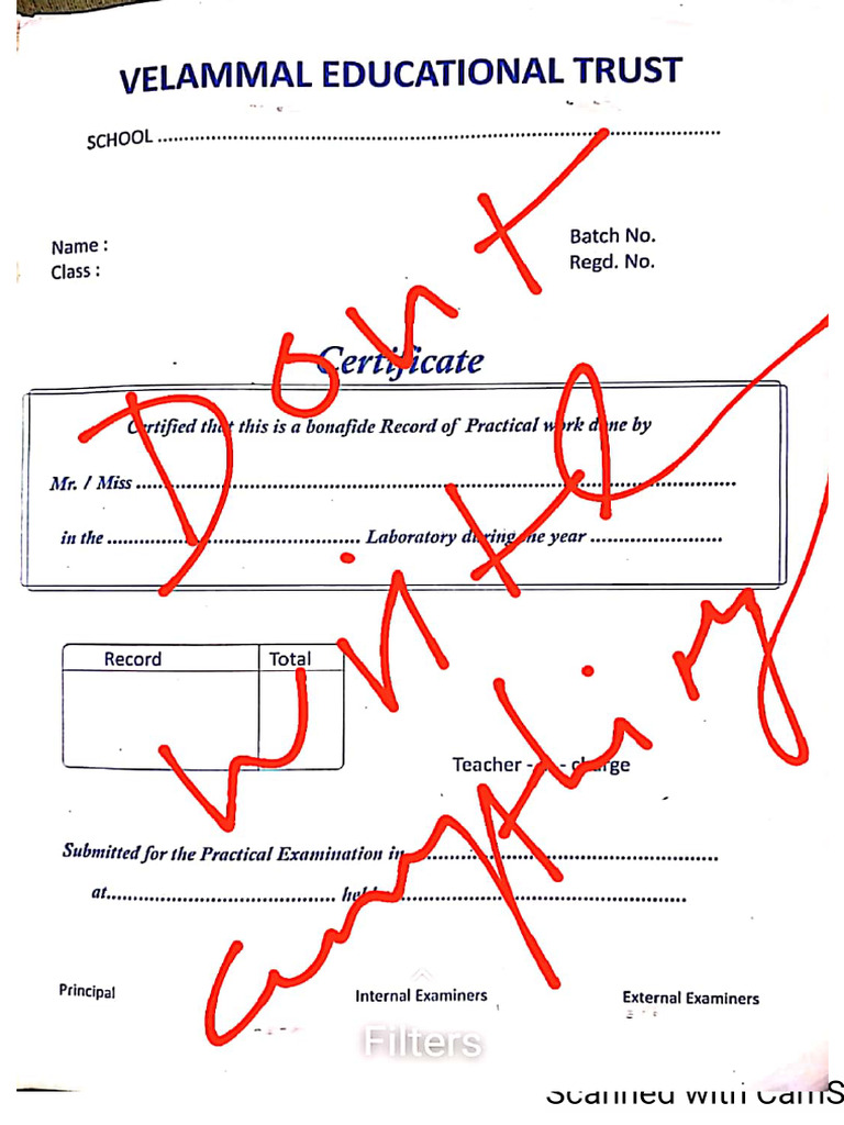Biology Record Note - Sample 2025-26 | PDF