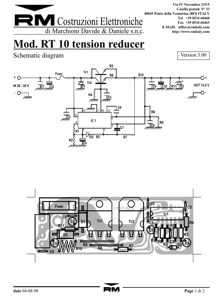 RT 10 Tension Reducer Schematic Diagram | PDF