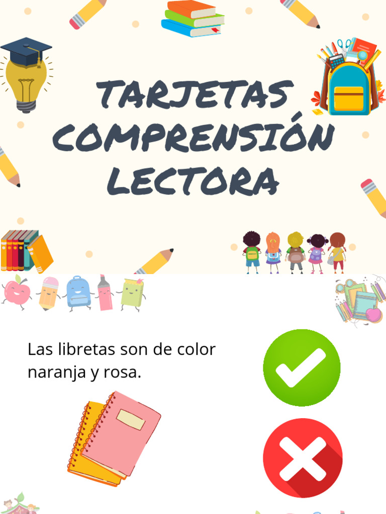 Tarjetas Comprensión Lectora | PDF | Diseño gráfico | Visión
