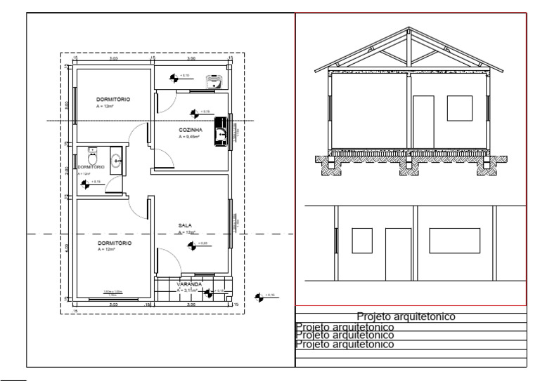 Projeto Arquitetônico: Planta Baixa e Cortes | PDF