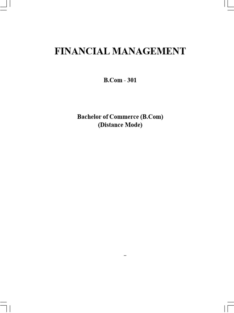 301 Financial Management | PDF | Capital Structure | Investing