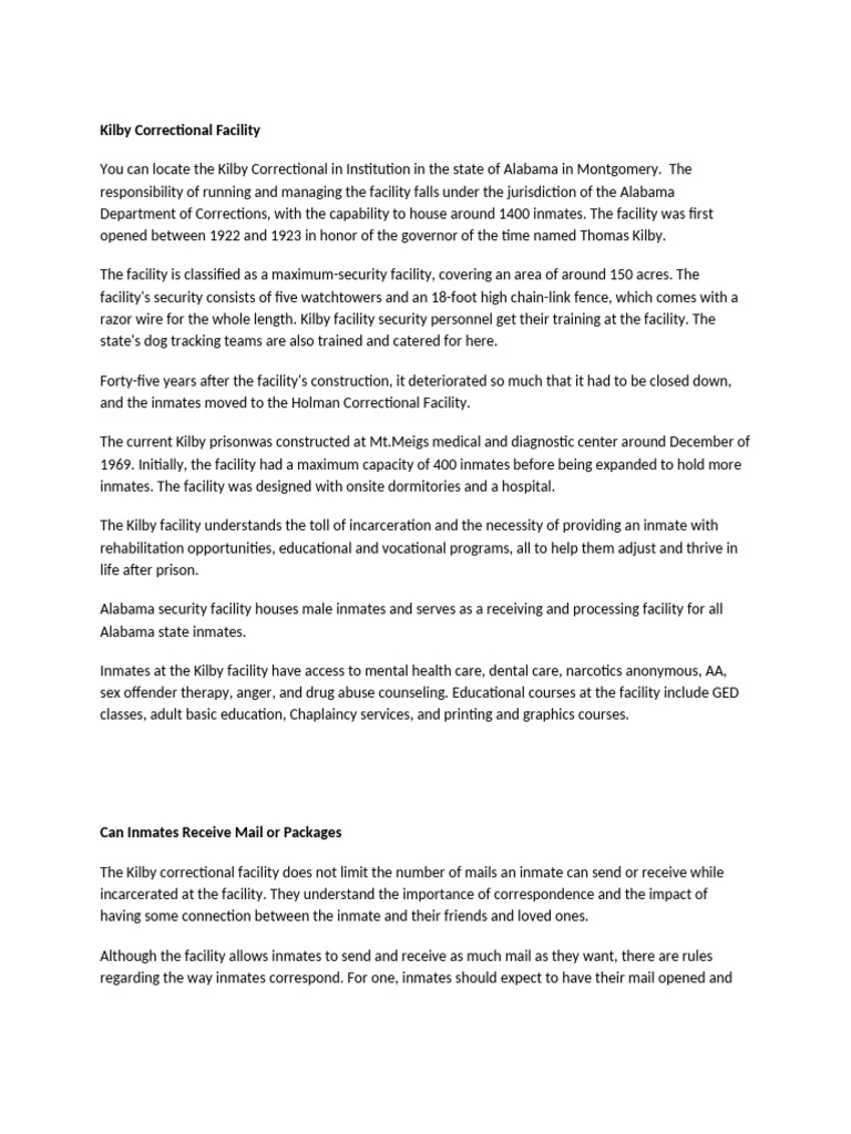 Dagmar Thomson-Kilby Correctional Facility | PDF | Penology | Criminal Law