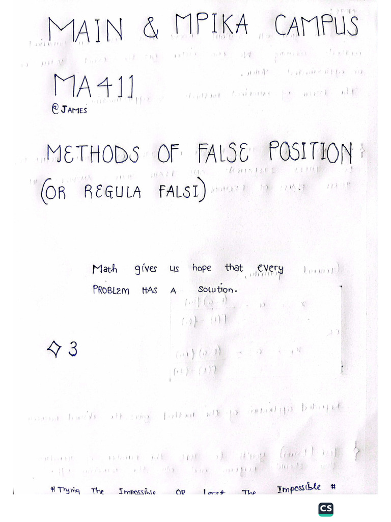 MA411-False Position Method | PDF
