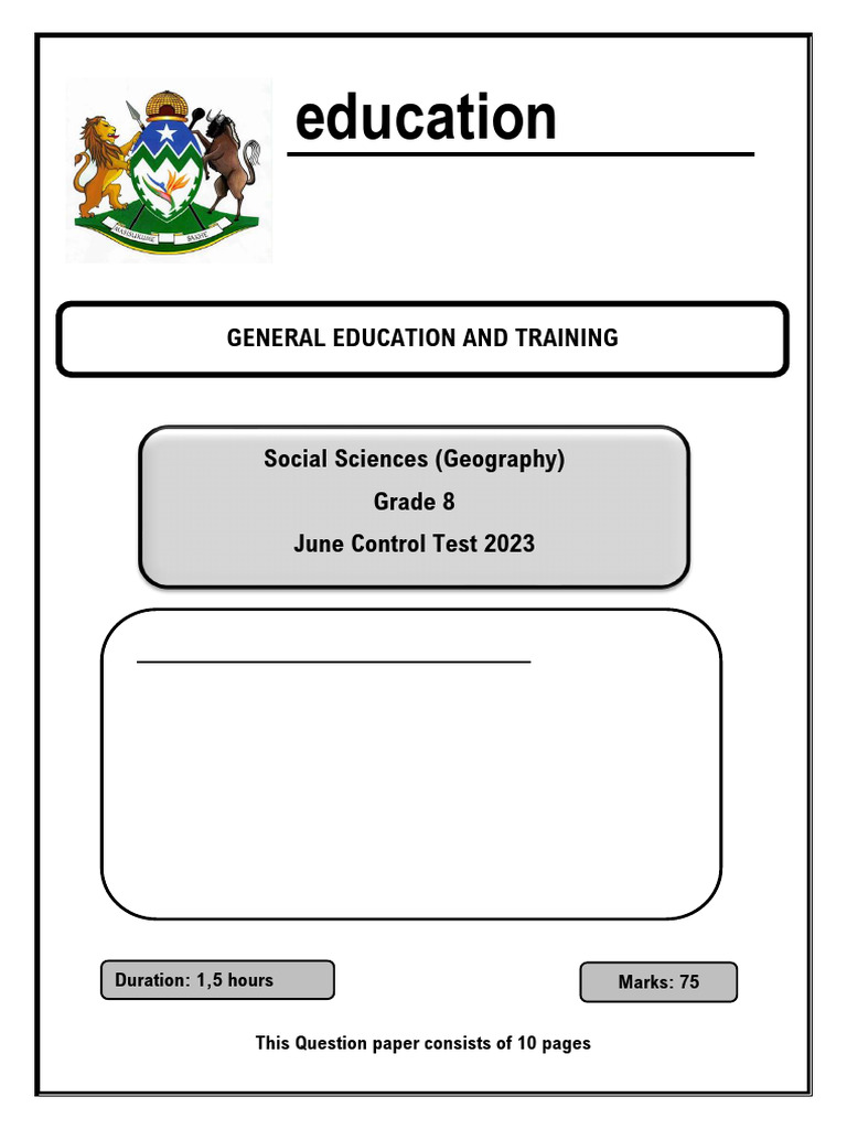 Grade 8 Geography June Test 2023 | PDF | Satellite Imagery | Satellite