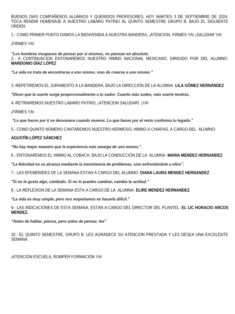 Programa de Homenaje 2 | PDF