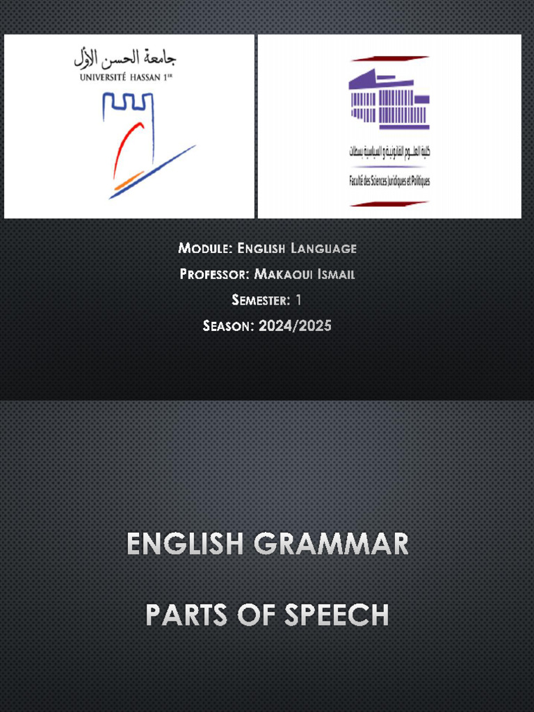 Grammar - 8 Parts of Speech | PDF