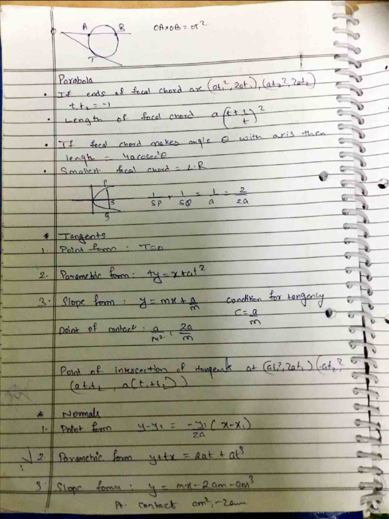 Conic Section Formula | PDF