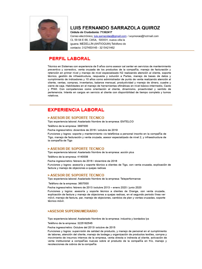 Luis Fernado HV | PDF | Soporte técnico | Business