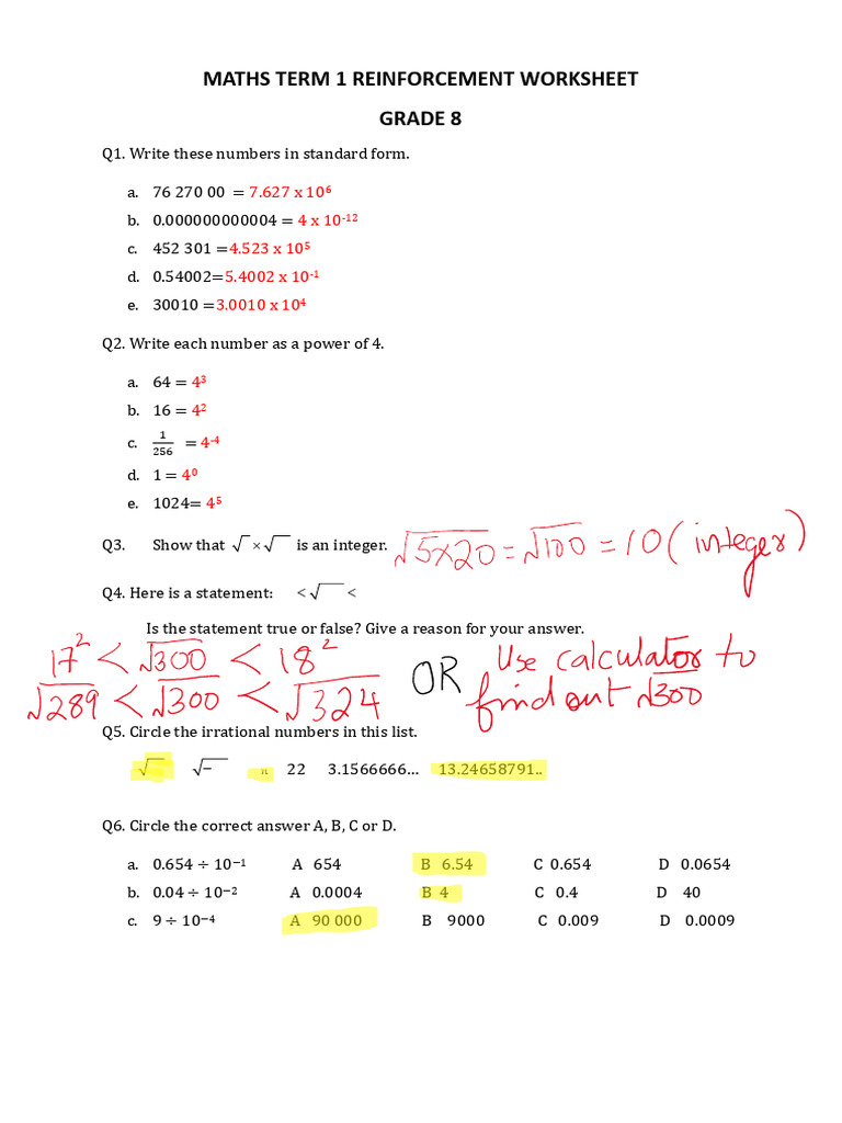 Maths Term 1 Reinforcement Worksheet | PDF | Rectangle | Mathematics