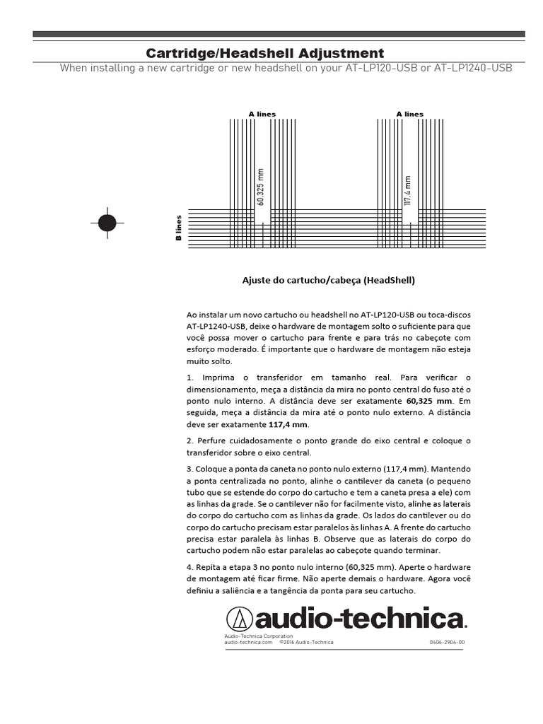 Ajuste de Cartucho no AT-LP1240 | PDF