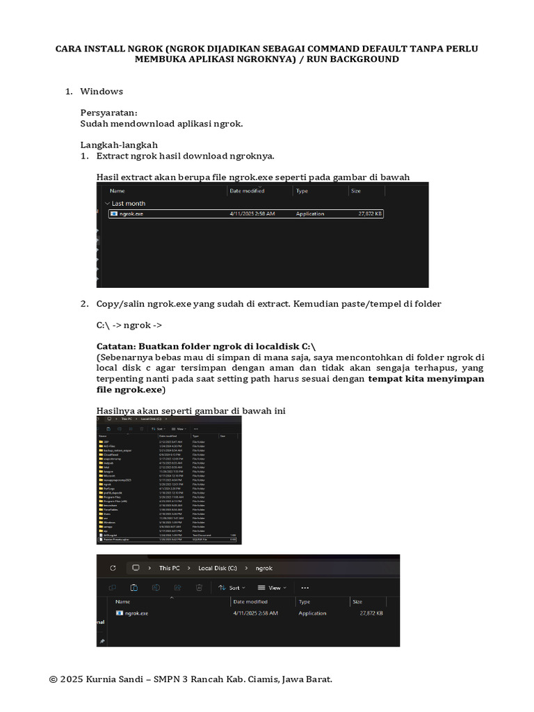 Cara Install Ngrok - Run Background | PDF