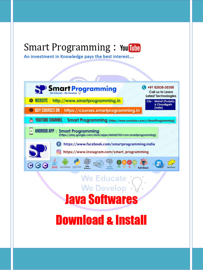 Smart Programming: Java Softwares Download & Install | PDF