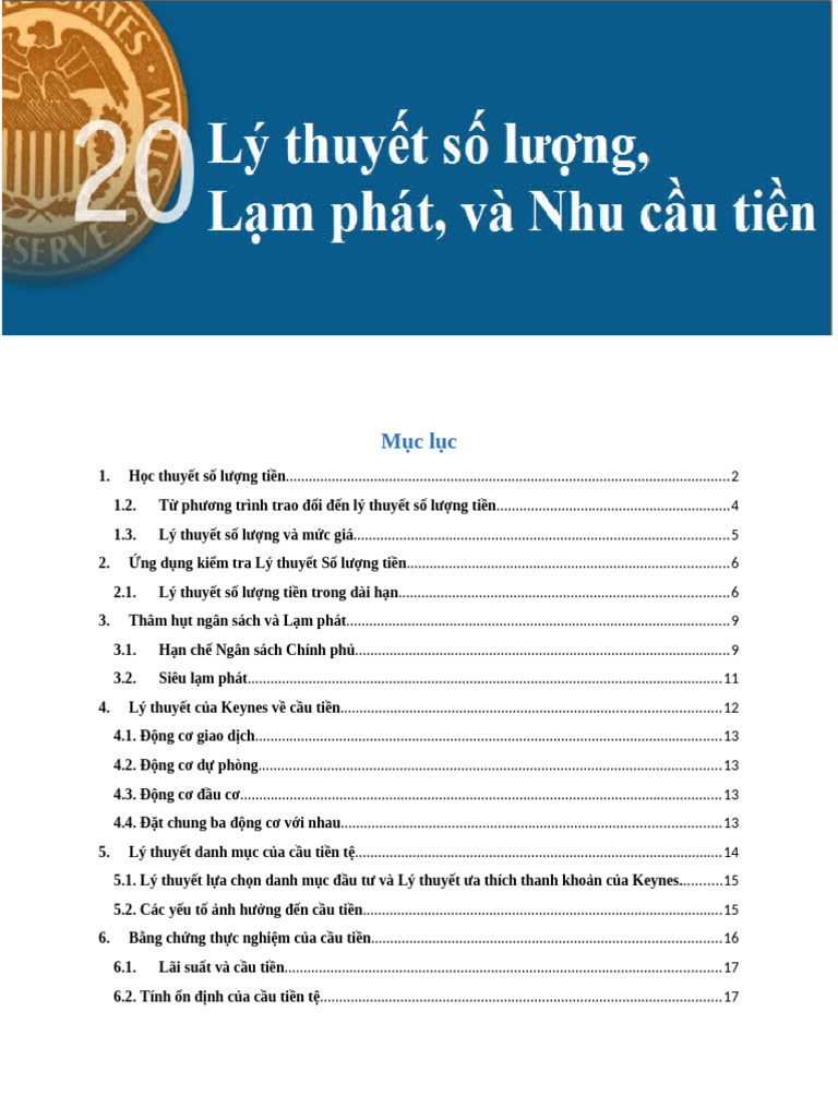 Quantity Theory, Inflation, and The Demand For Money | PDF