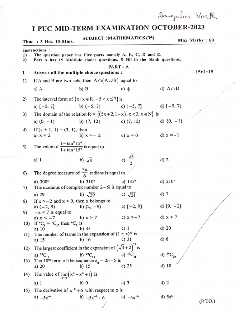 1pu Midterm Exam October 2023 | PDF
