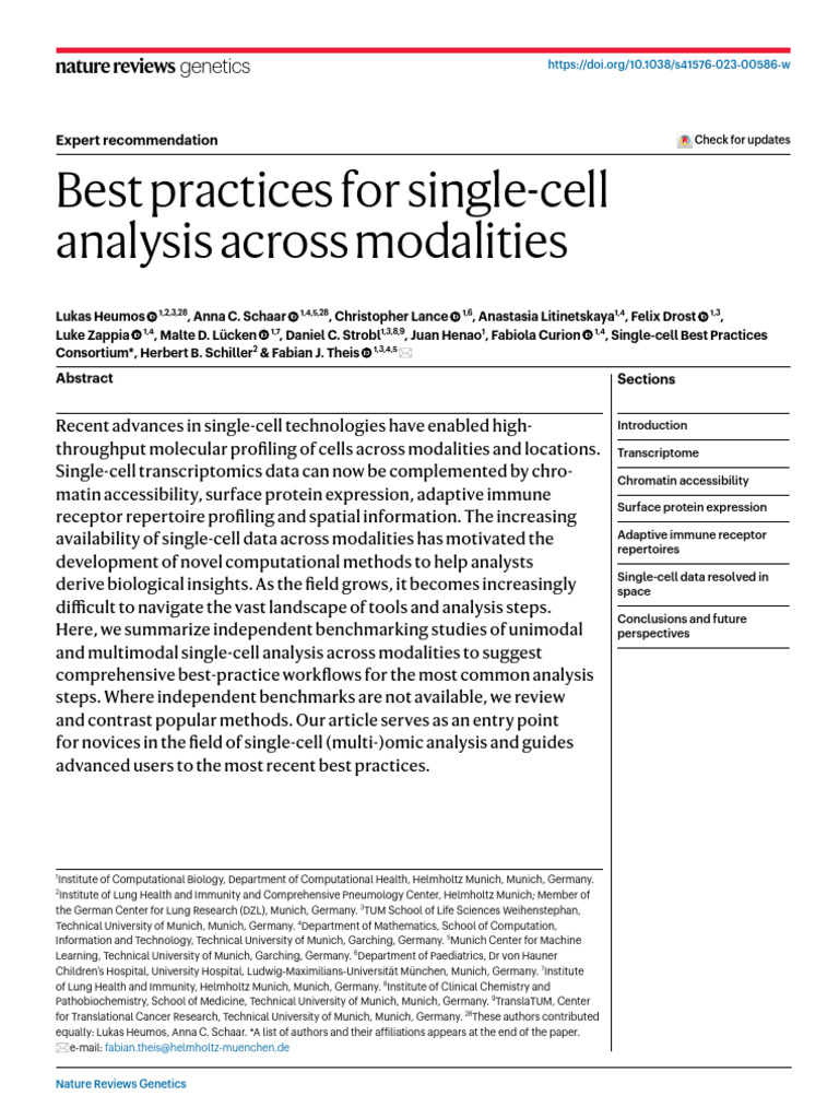 Best Practices For Single-Cell Analysis Across Modalities | PDF | Life ...