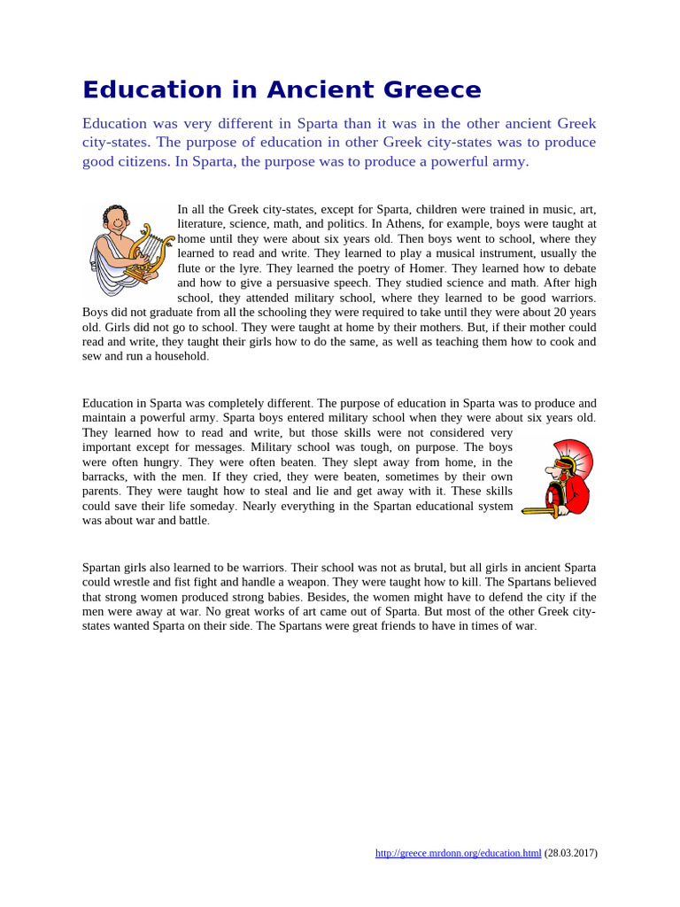 Education in Ancient Greece | PDF | Sparta | Ancient Greece